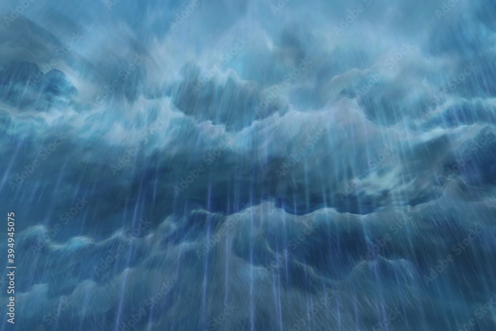 Stylish Rainy Sky Stock Illustration | Adobe Stock