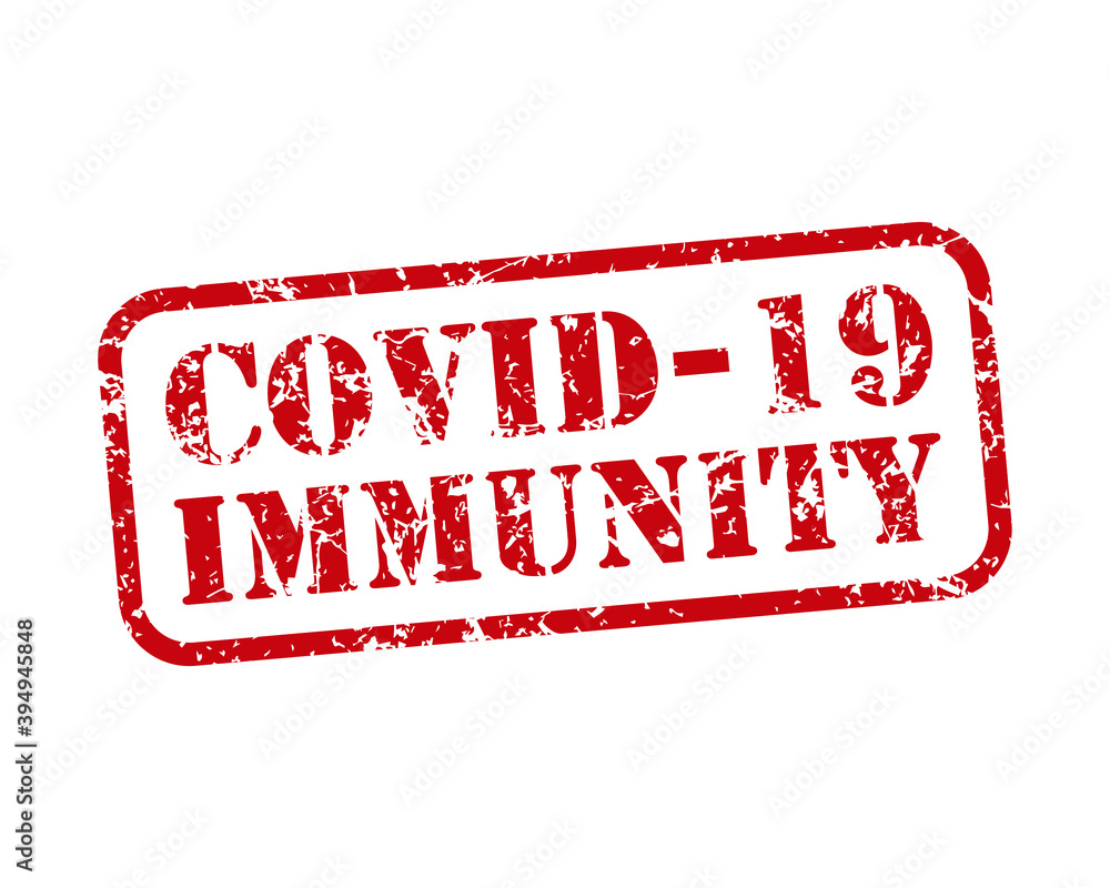 Covid-19 immunity red rubber stamp. Coronavirus immune passport ...
