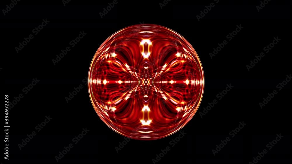 Glowing neon red light sphere, Abstract digital electronic light globe ...