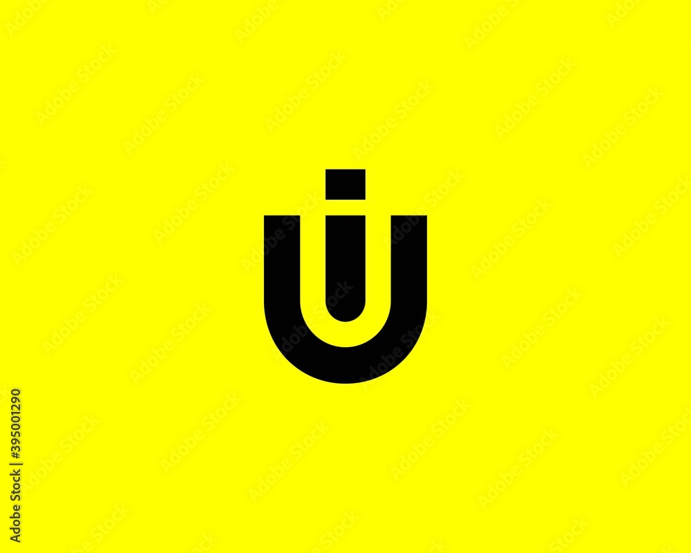 IU UI LETTER LOGO DESIGN VECTOR TEMPLATE. IU UI LOGO DESIGN. Stock ...