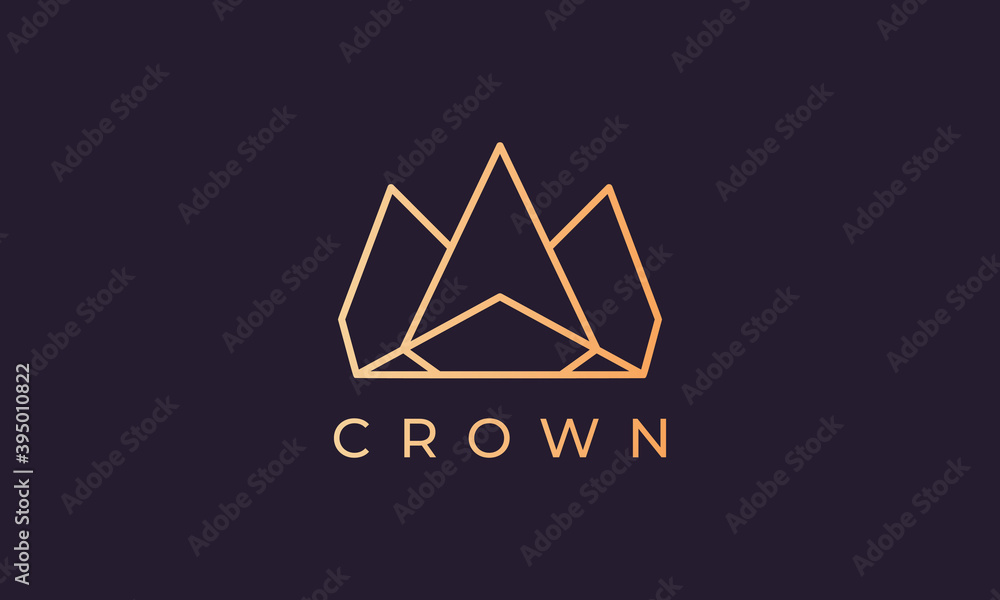 luxury gold royal crown logo in a simple and modern style Stock Vector ...