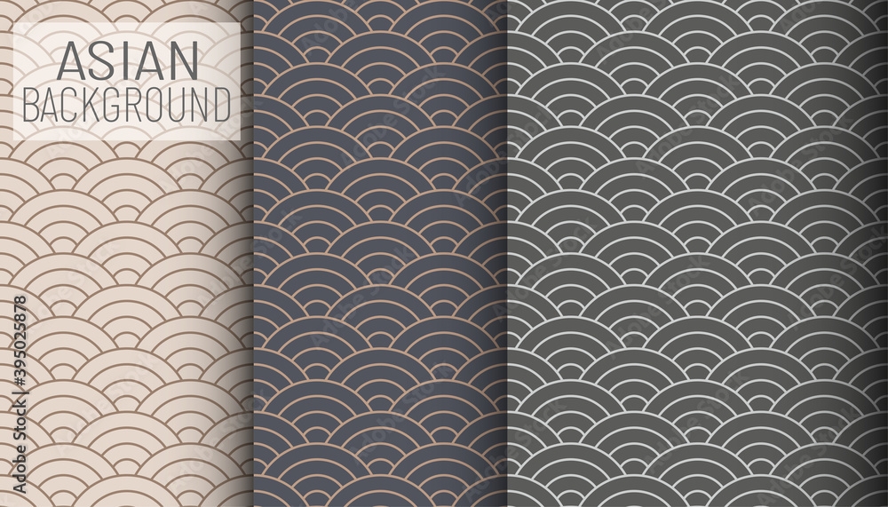 Seamless asian vector wave pattern. Repeating clouds of sky chinese ...