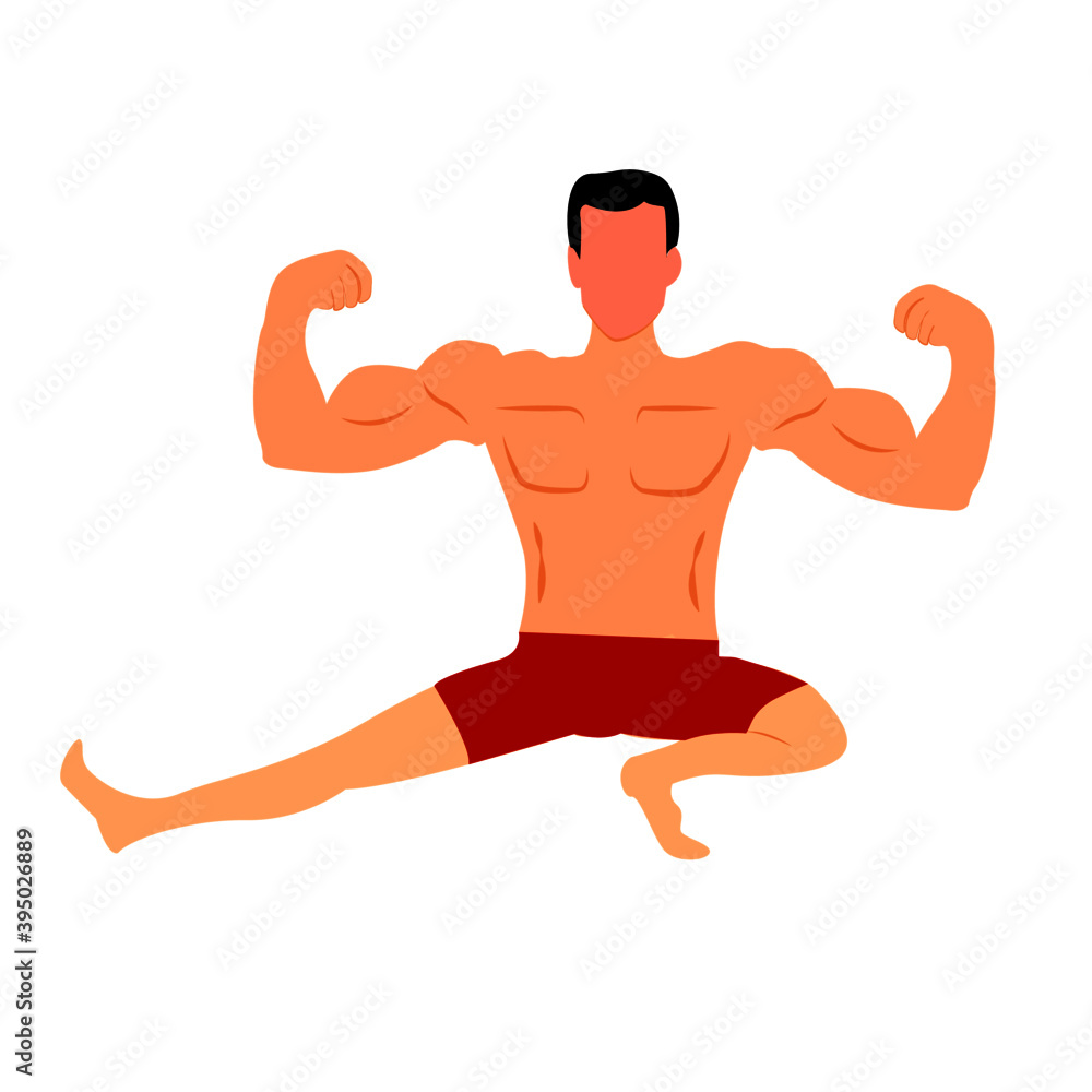 vector of body builder man with huge muscles Stock Vector | Adobe Stock
