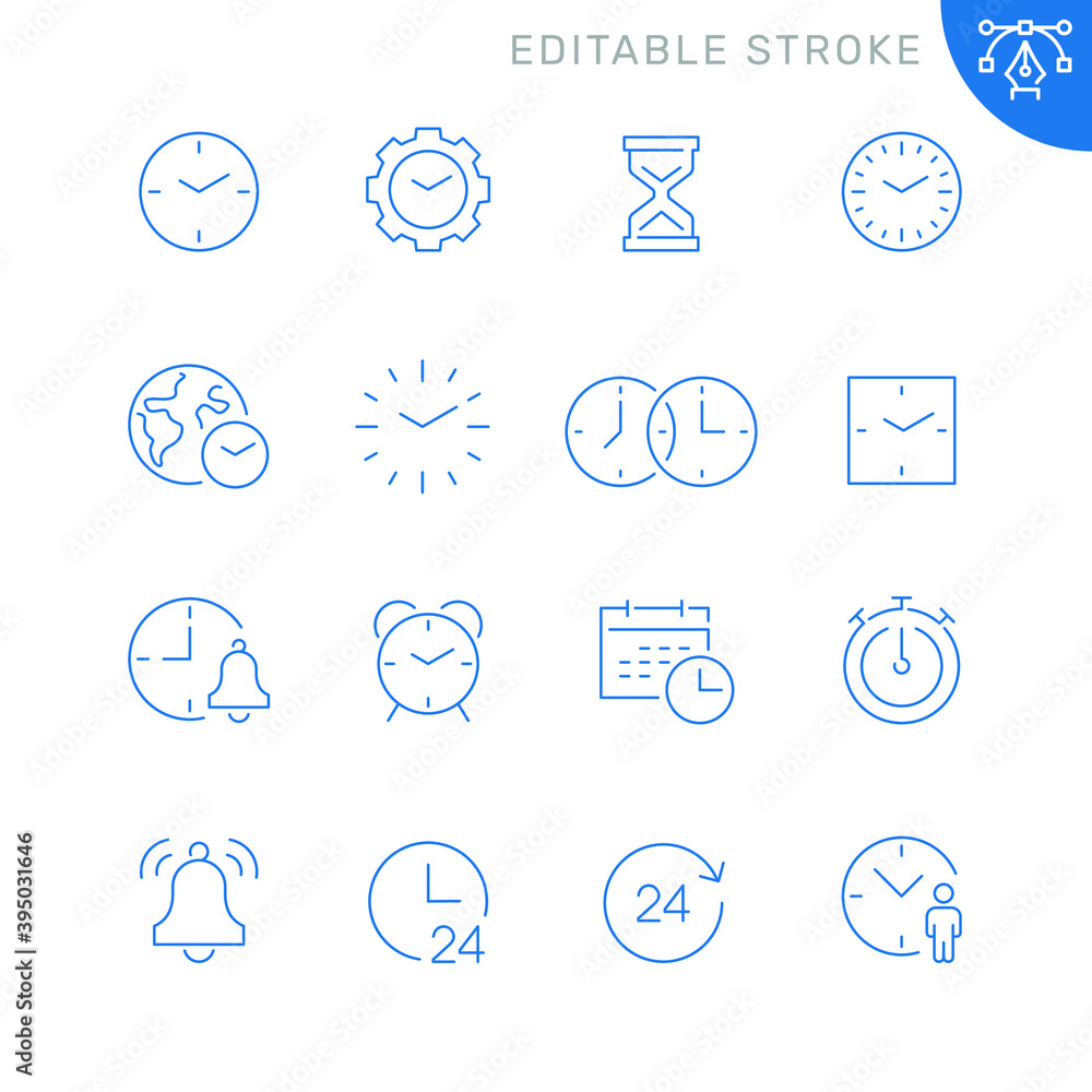 Time related icons. Editable stroke. Thin vector icon set Stock Vector ...