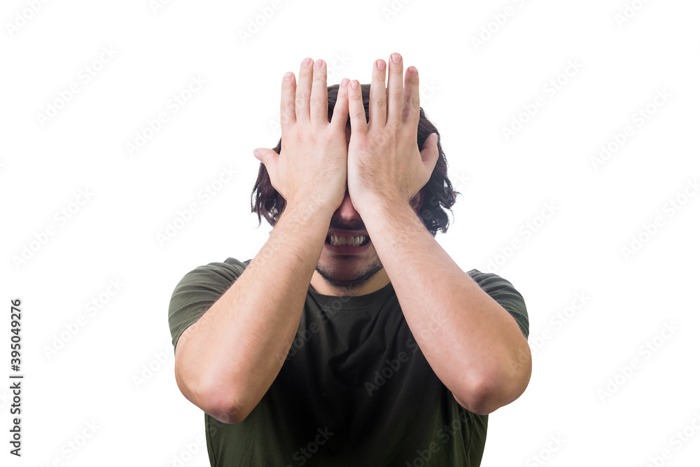 Portrait of angry and disappointed young man, facepalm gesture ...