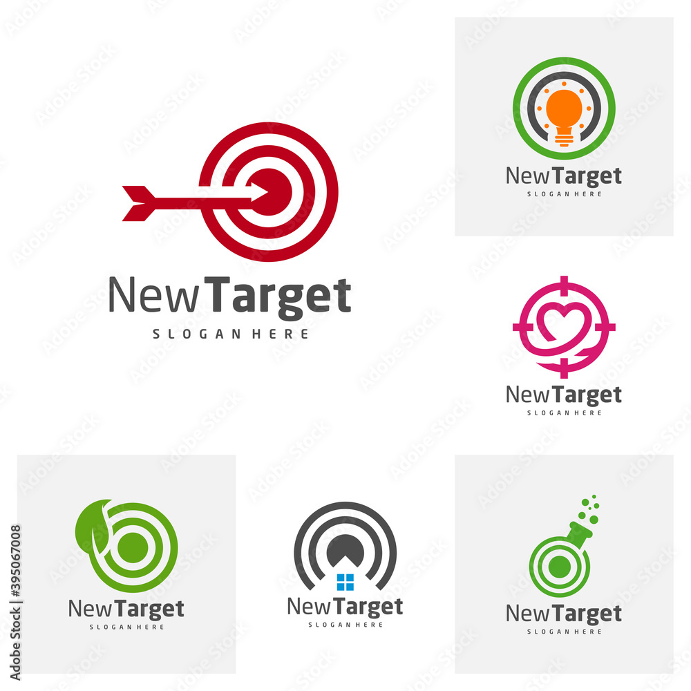 Poster Set of Target logo vector template, Creative Target logo design ...