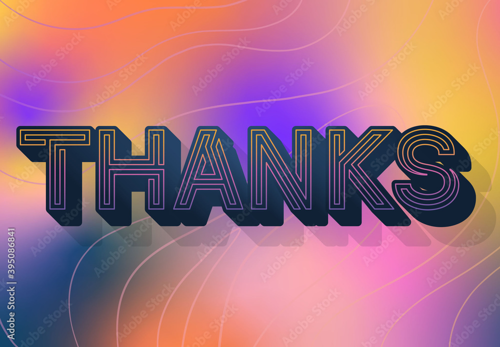 Thankful Text Effect with Colorful Abstract Background Stock Template ...