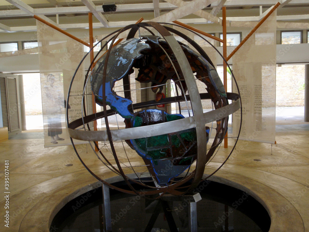 See through Globe inside the El Yunque Rainforest Visitor Center Stock ...