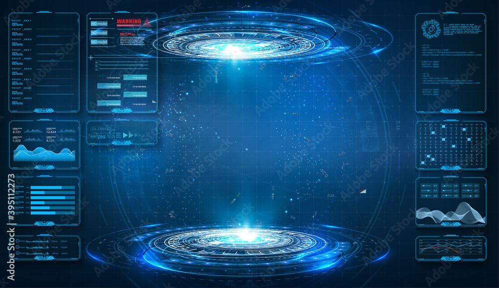 Futuristic circle vector HUD, GUI, UI interface screen design. Abstract ...