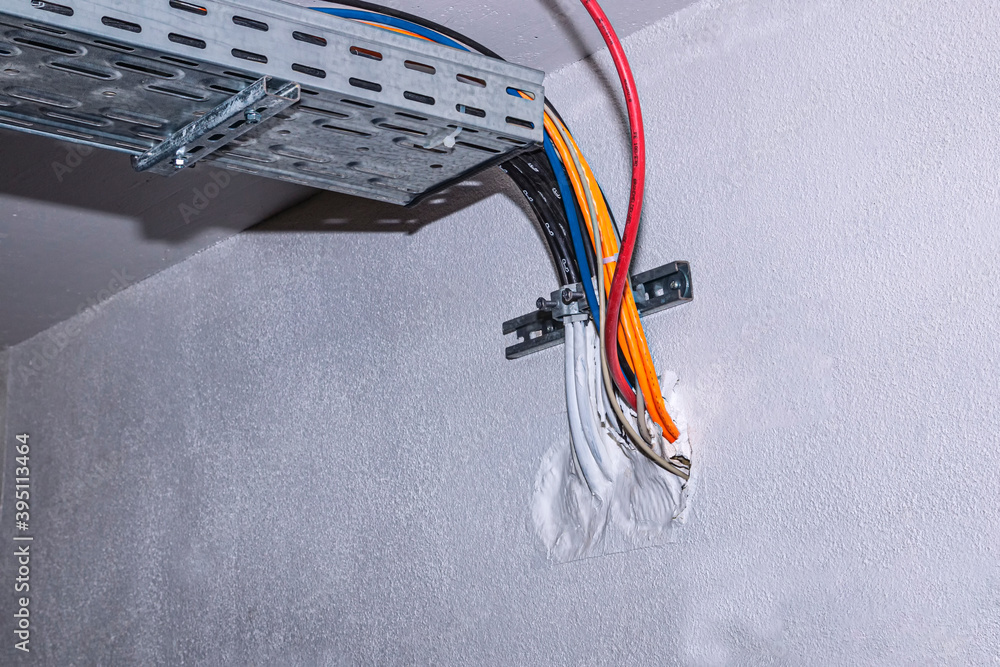 Fire barrier in a wall with cable duct Stock Photo | Adobe Stock