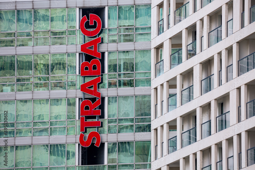 VIENNA, AUSTRIA - JULY 31: Building of headquarters STRABAG AG, one of ...