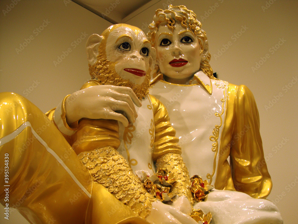 Michael Jackson and Bubbles the Monkey Statue Stock Photo | Adobe Stock