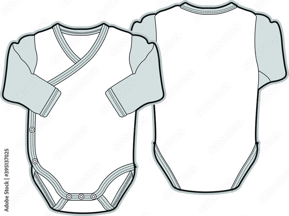 baby body technical drawing. baby body flat sketch Stock Vector | Adobe ...