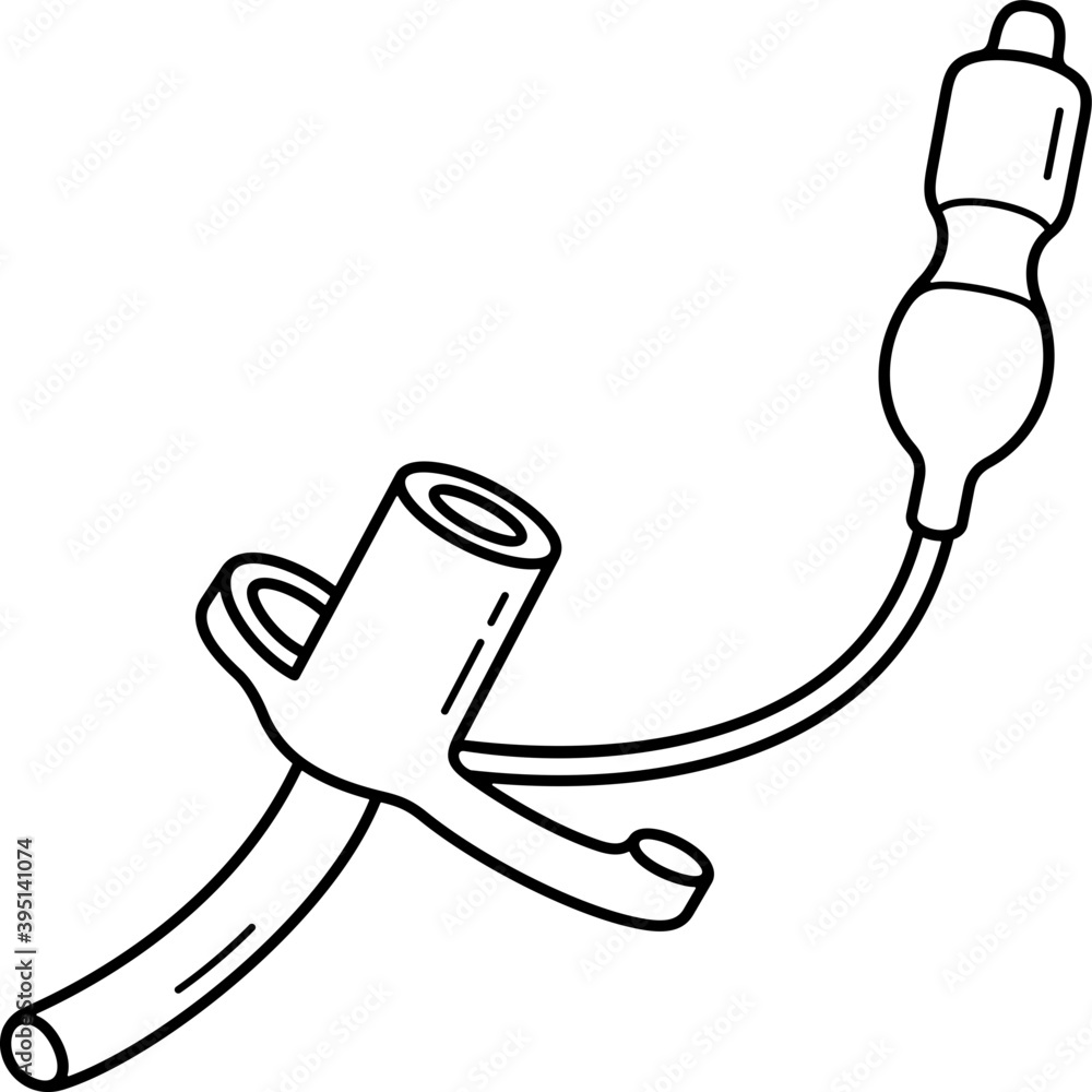 Cuffed neonatal and pediatric silicone tracheostomy tube Stock Vector ...