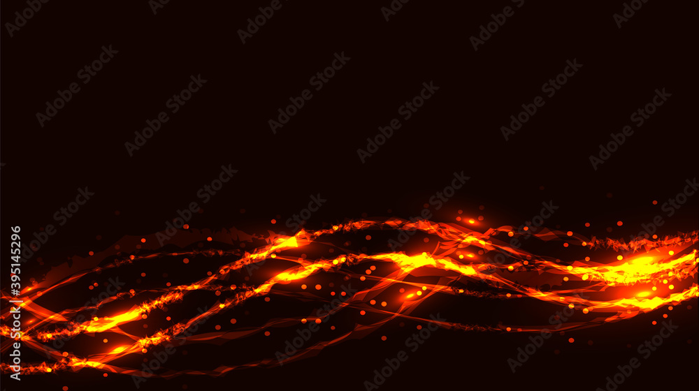 Abstract red energy glowing bright fire colored mottled neon burning ...
