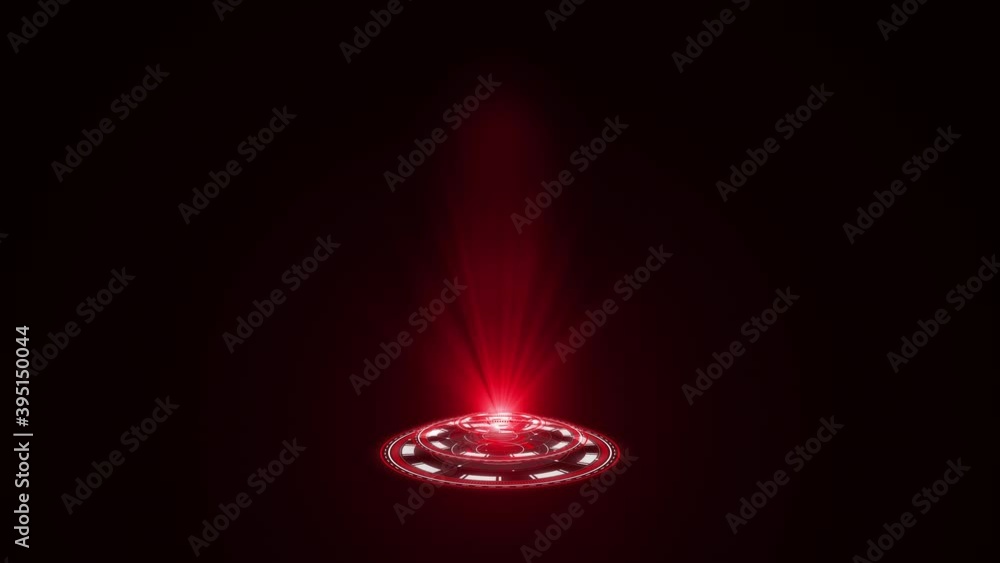 Red Hologram rounded HUD design animation. Digital technology concept ... Red Hologram rounded HUD design animation. Digital technology concept ...