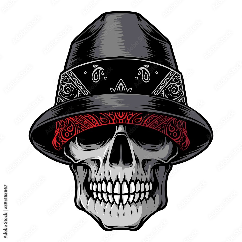 skull gangster head vector logo Stock Vector | Adobe Stock