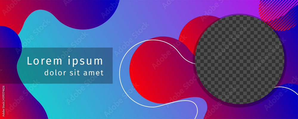 abstract liquid personal profile banner with image space for web or ...