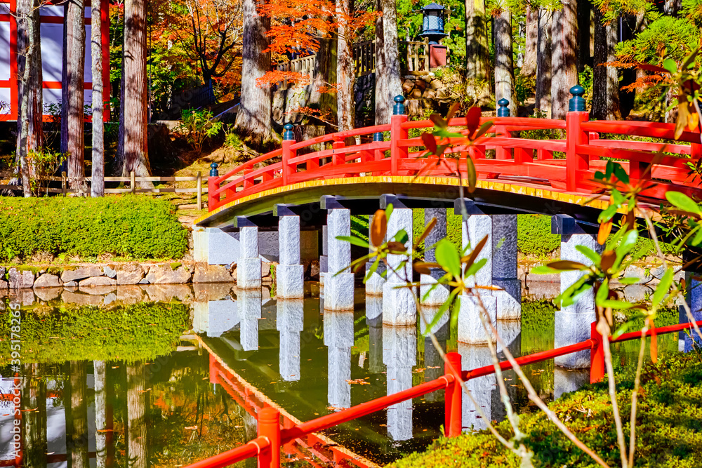 Japanese Travel Concepts. Traditional japanese River Bridge Across The ...