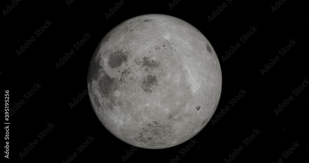 Vidéo Stock The Moon 360 degrees rotation on starry dark sky background ...