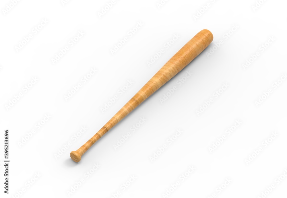 Professional wooden baseball bat mockup template on isolated white ...