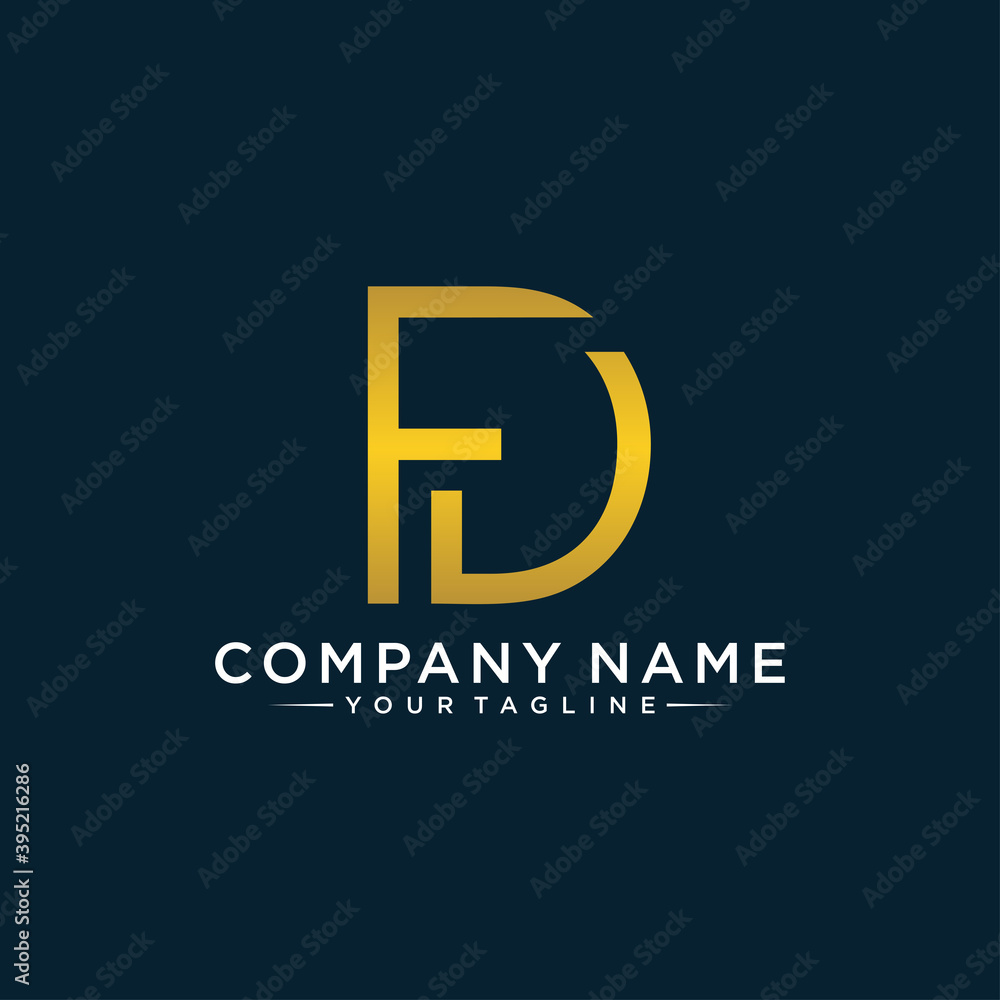 FD Letter Initial Logo Design, Vector Template Stock Vector | Adobe Stock