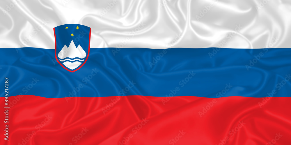Slovenia Flag waving. National flag of Republic of Slovenia with waves ...