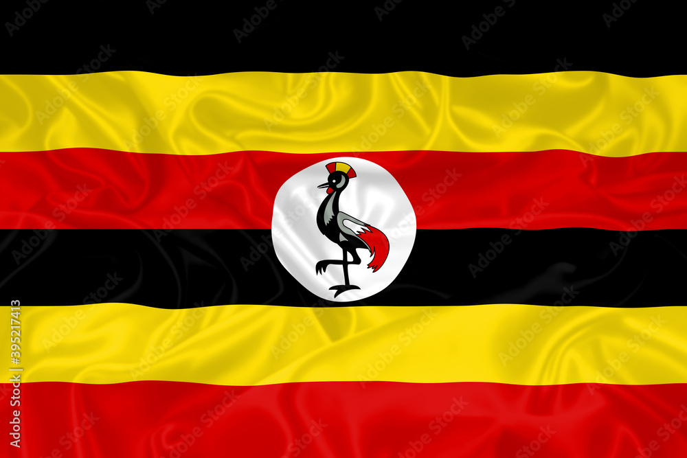 Uganda Flag waving. National flag of Uganda with waves and wind ...