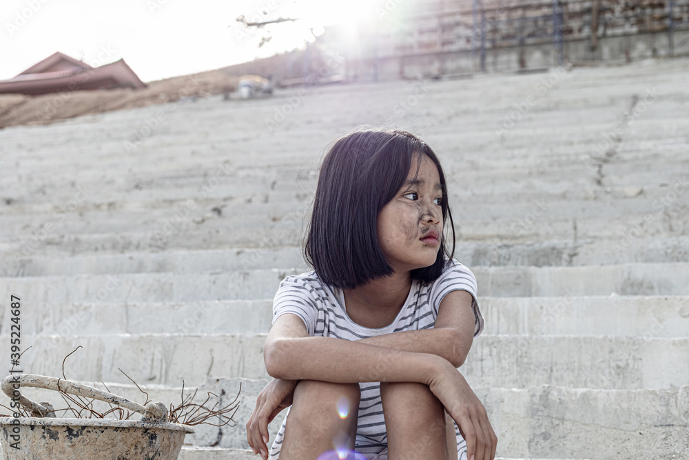 little girl feeling stress from work,Stop child labour,world day ...