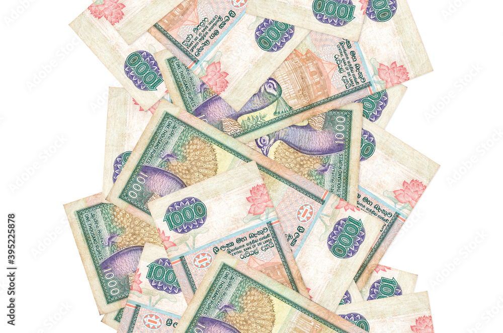 Foto de 1000 Sri Lankan rupees bills flying down isolated on white ...