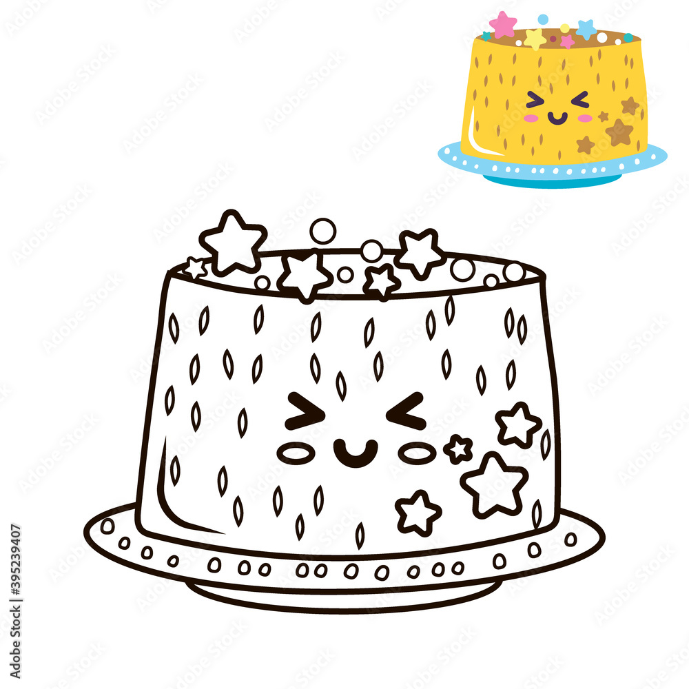 Jelly coloring page kids activity game Stock Vector | Adobe Stock