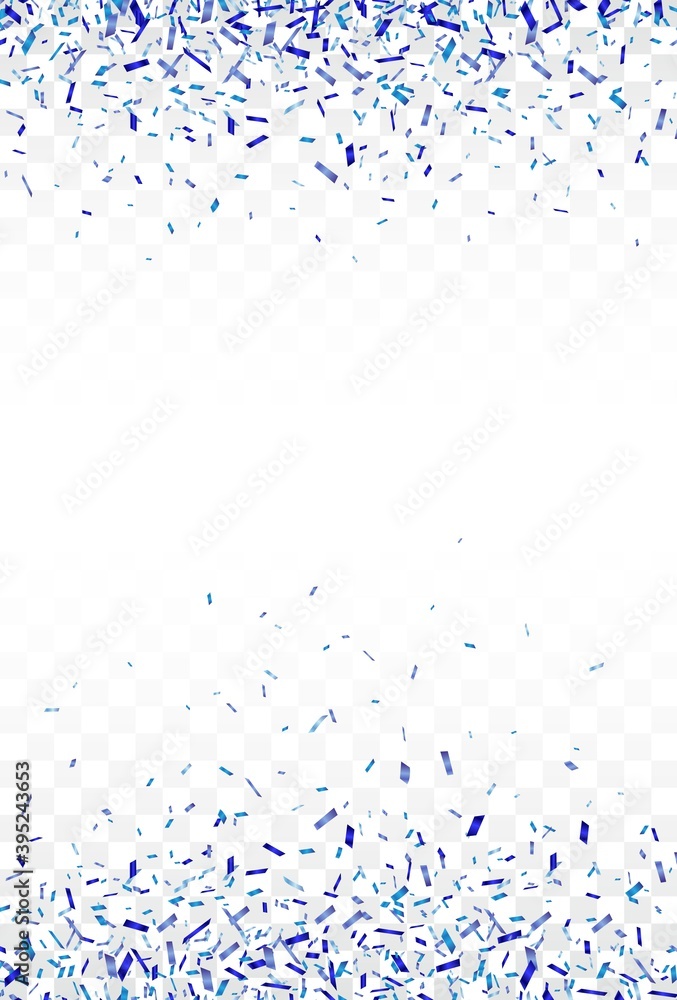 Blue confetti background falling on a transparent background Stock ...
