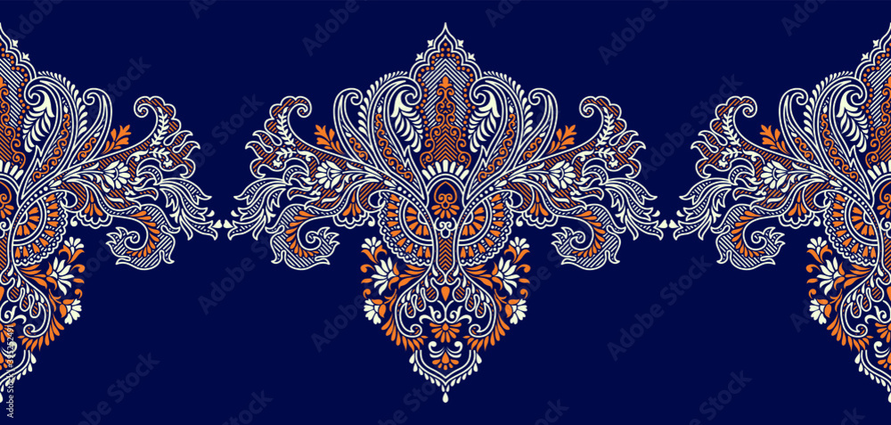 Seamless Asian decorative ethnic border design Stock Vector | Adobe Stock