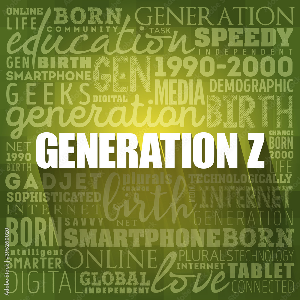 Generation Z Word Cloud collage, concept background Stock Illustration ...