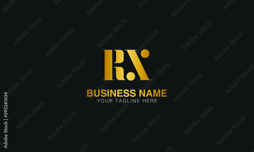 RX R X initial based letter typography logo design vector Stock Vector ...