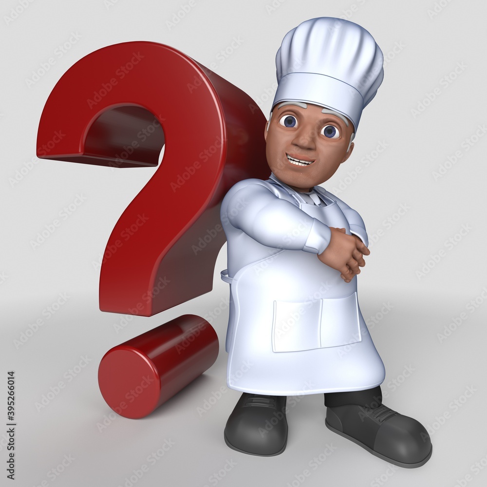 3D Cartoon Baker Character Stock Illustration | Adobe Stock