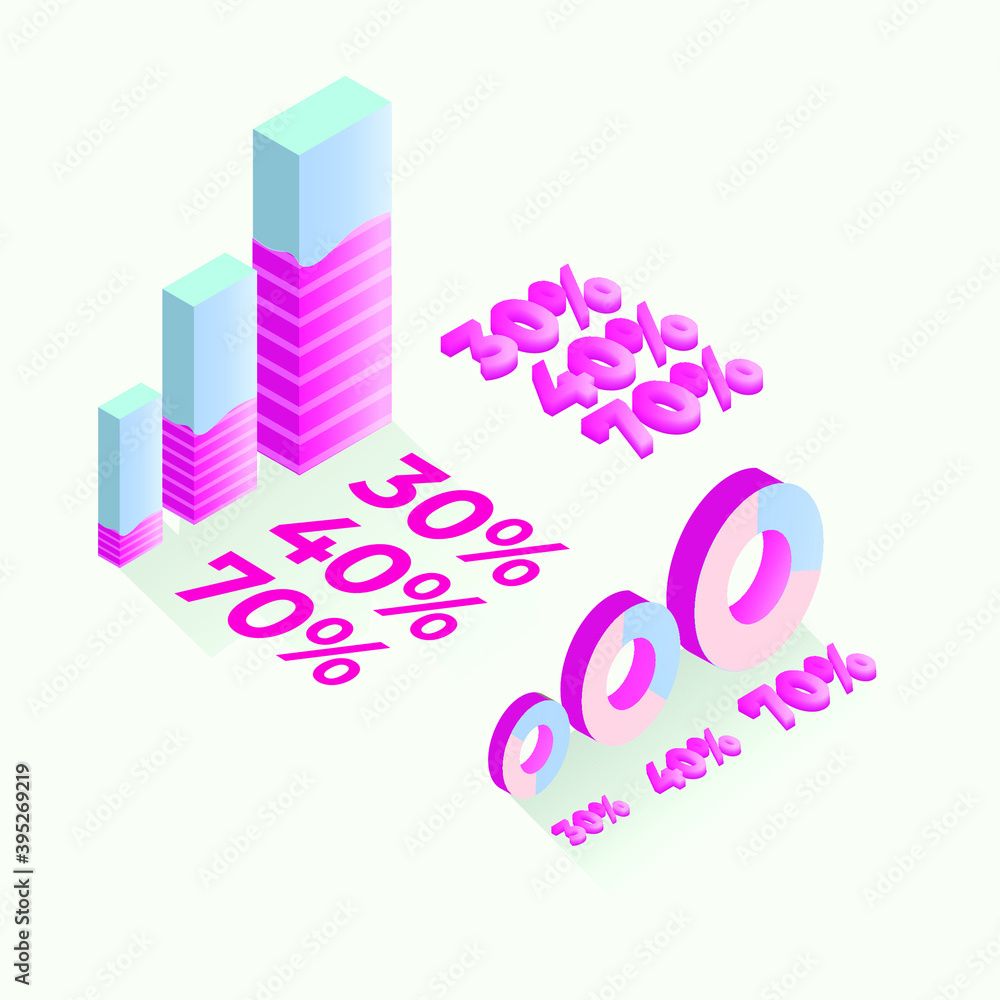 Flat 3d isometric infographic for your business presentations. Big set ...