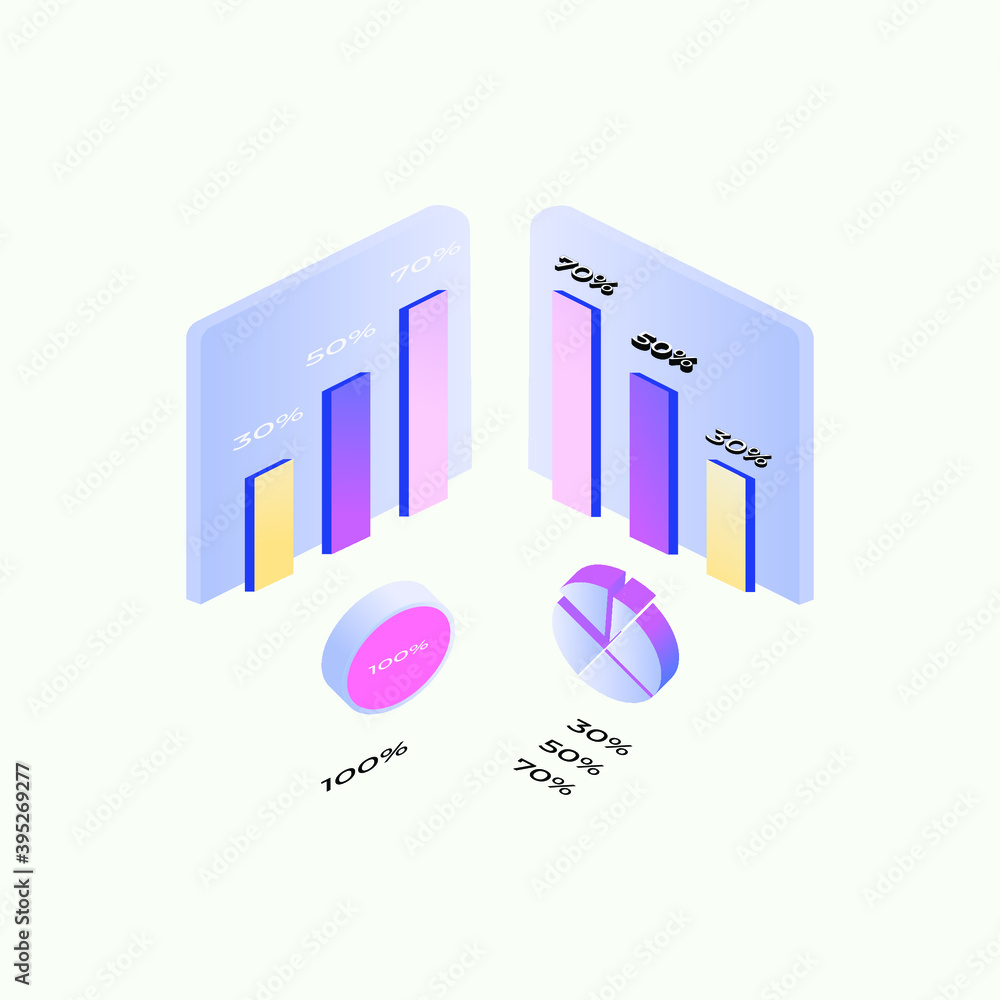 Flat 3d isometric infographic for your business presentations. Big set ...