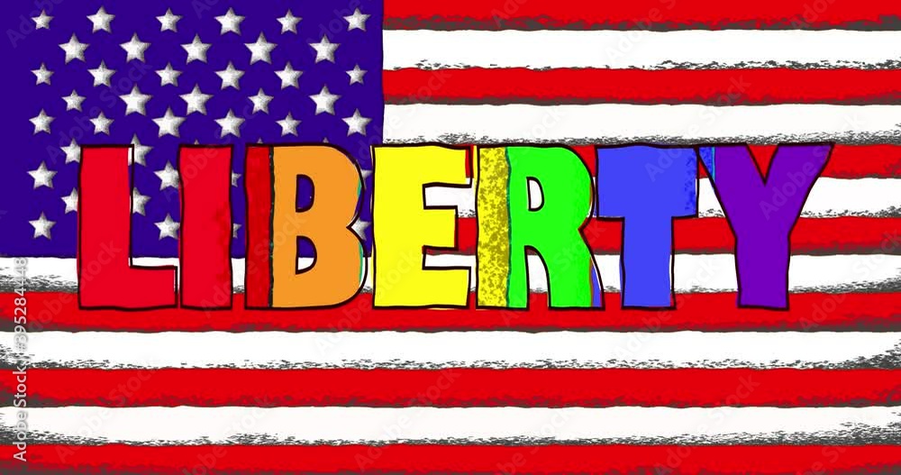 Vidéo Stock Endless background with the US flag stylized as a child's ...