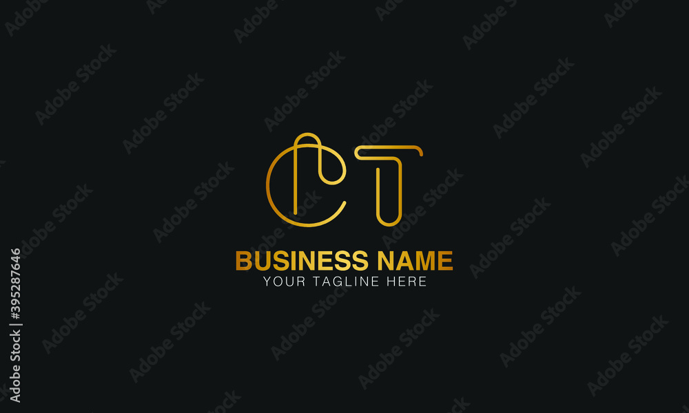 CT C T initial based letter typography logo design vector Stock Vector ...