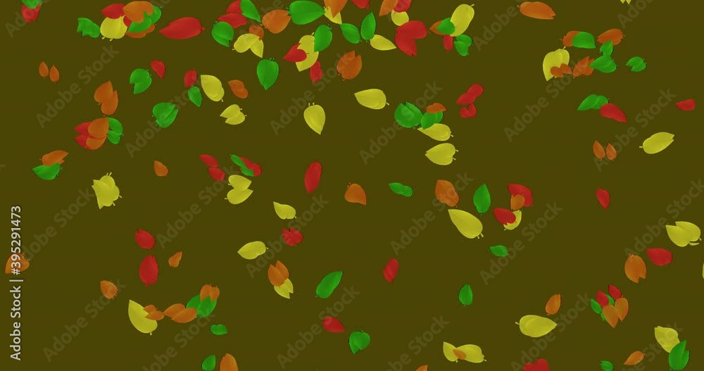 Stylized autumn overlay template made from animated cartoon leaves ...