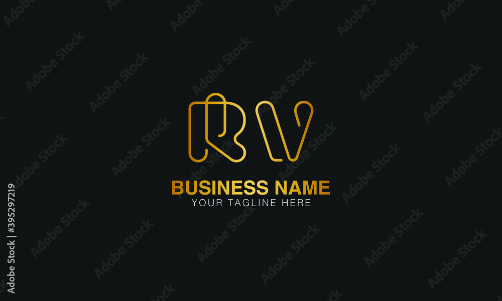 RV R V initial based letter typography logo design vector Stock Vector ...