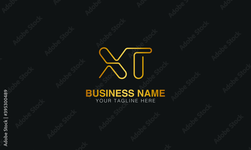 XT X T initial based letter typography logo design vector Stock Vector ...