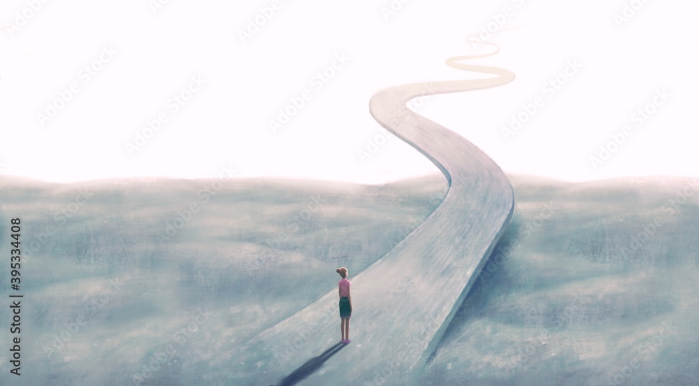 Concept art of success hope dream way and ambition , surreal landscape ...