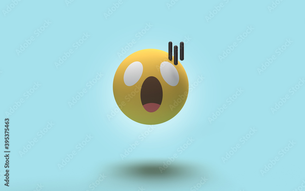 émoji avec des sentiments humain sur fond isolé. illustration 3D Stock ...