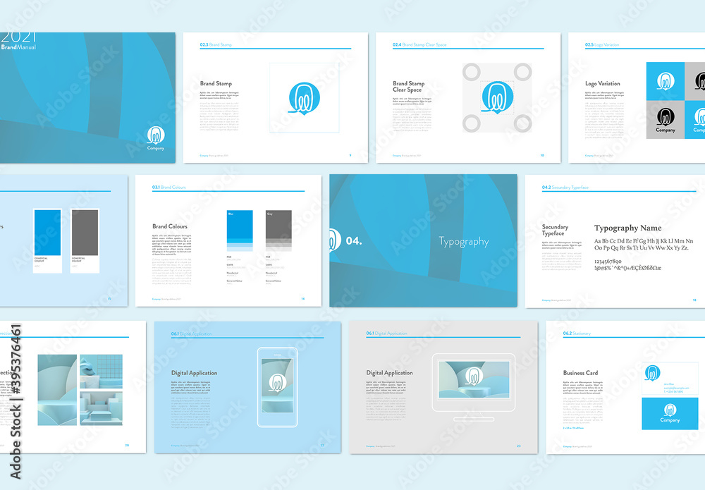Minimal Blue Style Grand Guidelines Stock Template | Adobe Stock