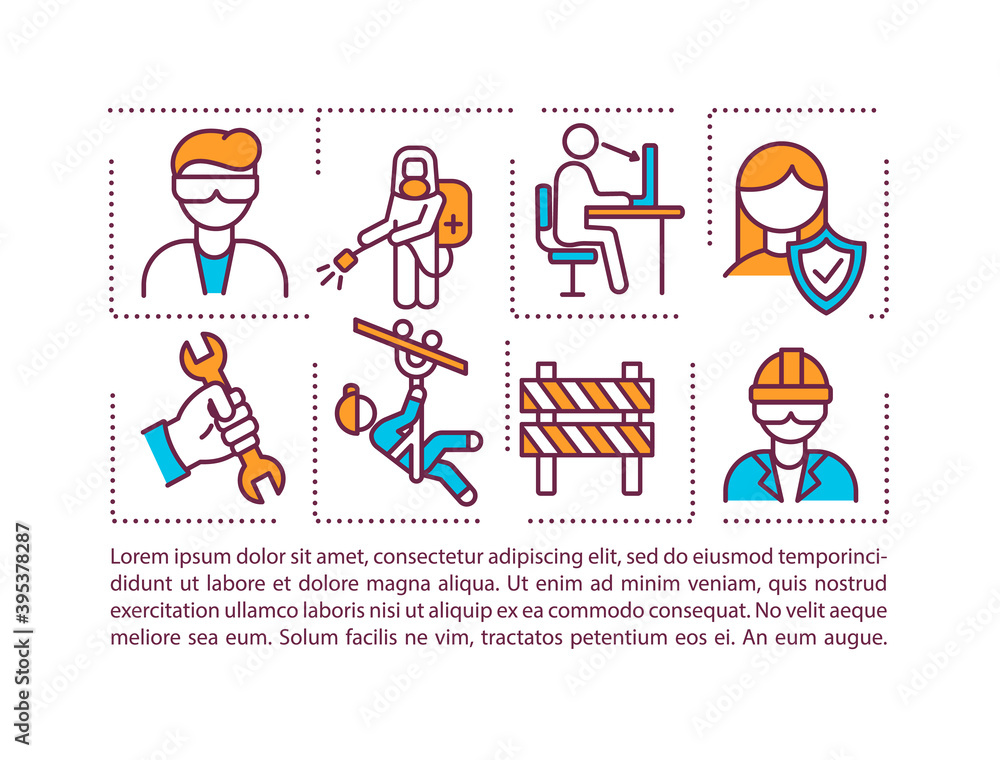Workers protection from workplace hazards concept icon with text ...