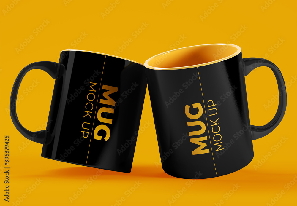 2 Mug Cups Mockup Stock Template | Adobe Stock