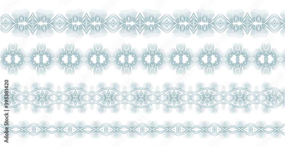 Guilloche money border collection. Watermark line pattern useful for ...