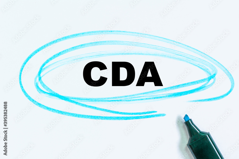 writing the text: CDA . Check list and marker. Definition of the word ...